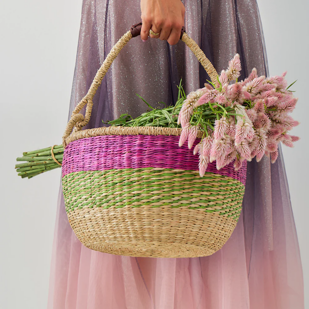 Seagrass Basket - Purple – Harley and Rose Florist